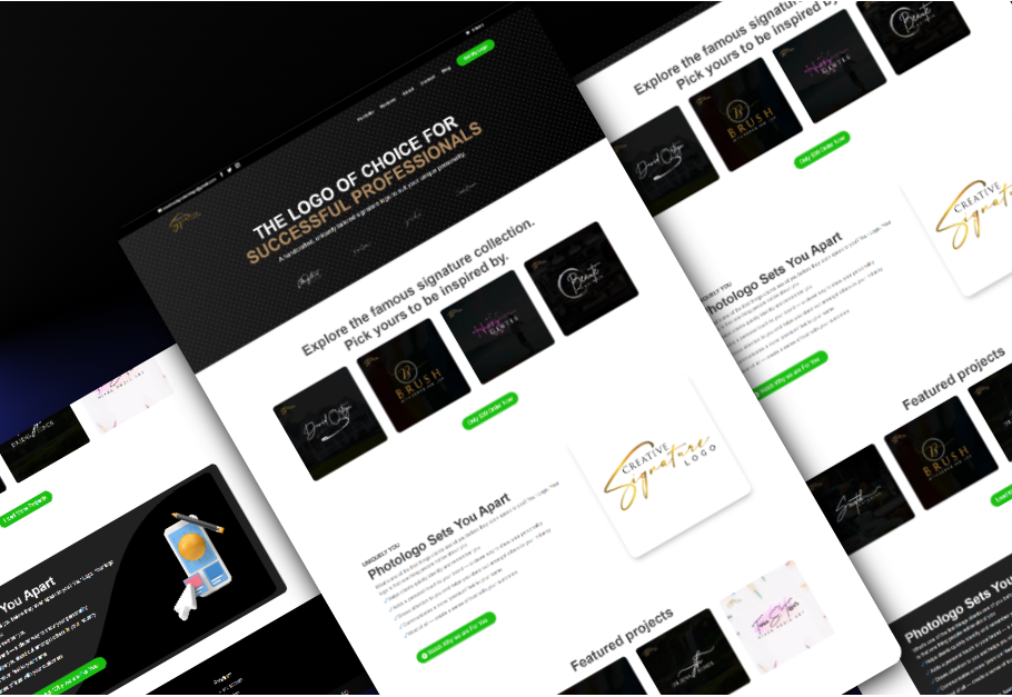 Creative Signature Logo Design Agency Website | Manjur Rosid